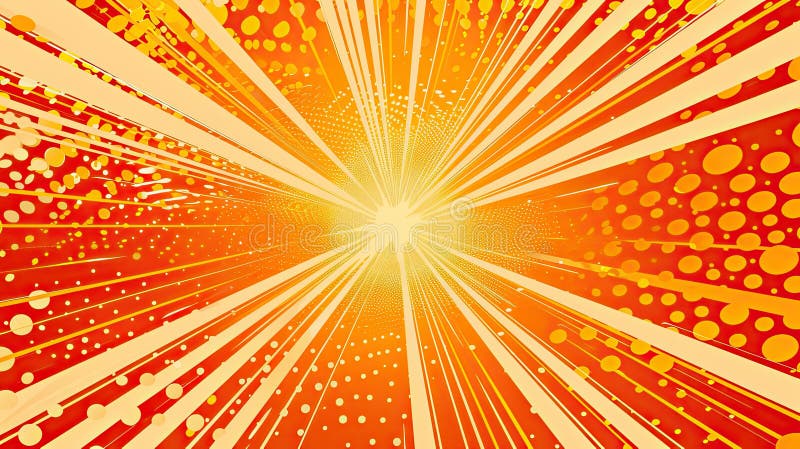 Abstract Orange Comic Cartoon Style Halftone Zoom Stock Illustration ...