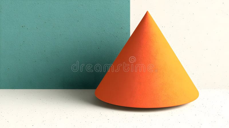 Abstract Orange Cone Geometry Minimalist 3D Render Royalty Free Image ...