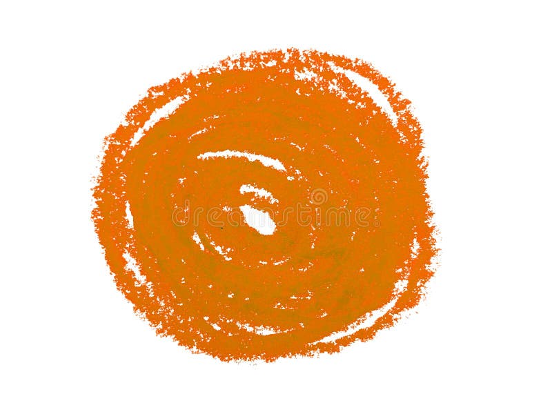 Abstract Orange Crayon on White Background. Purple Crayon Scribble ...