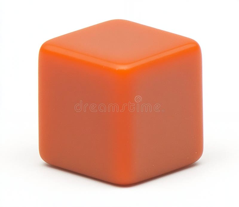 Abstract Orange Cube Shape Geometric Minimalist Modern Design ...