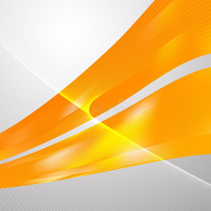 Abstract Orange Curved Lines Background Stock Vector - Illustration of ...