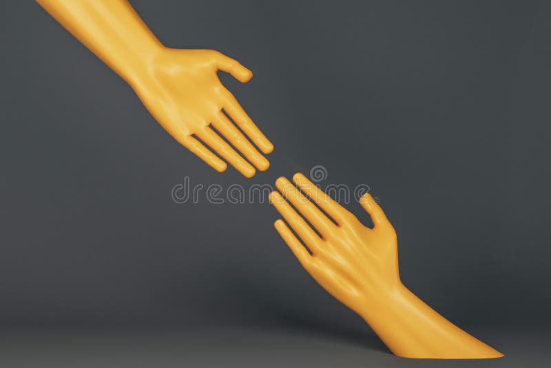 Abstract Orange 3d Handshake Stock Illustration - Illustration of ...