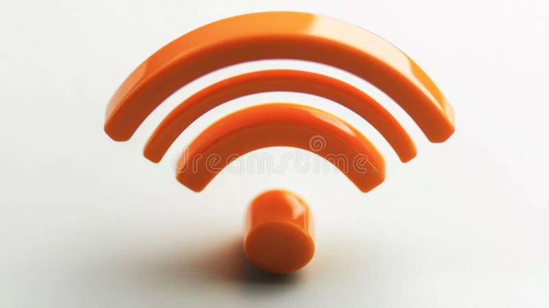 Abstract Orange 3D Wifi Signal Stock Illustration - Illustration of ...