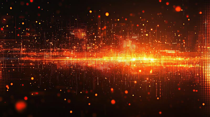 Abstract Orange Digital Energy Burst Background Stock Image - Image of ...