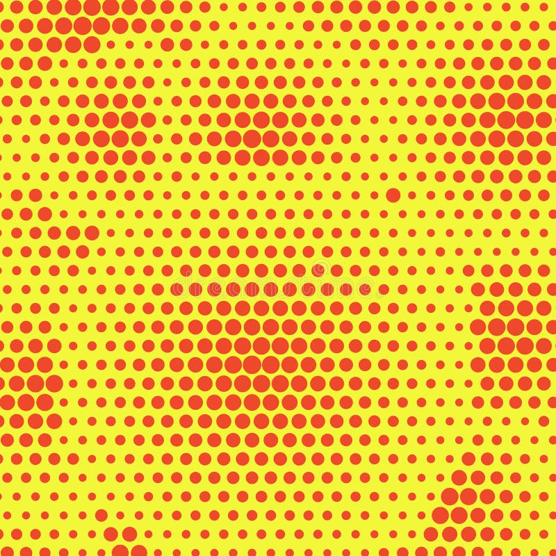 Abstract Orange Dotted Halftone Background. Two Color Pattern on Yellow ...