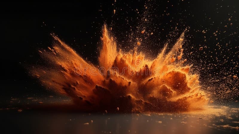 Abstract Orange Dust Explosion Background. Generative Ai Stock Photo ...