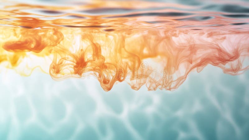Abstract Orange Dye Diffusing in Water Stock Illustration ...