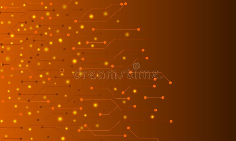 Abstract Orange Electronic Circuit Technology Background Stock ...