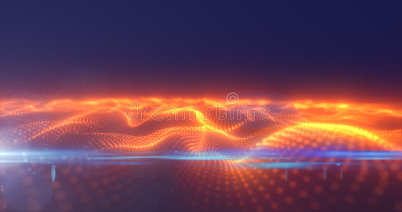 Abstract Orange Energy Surface with Magic Waves of Particles and Points ...