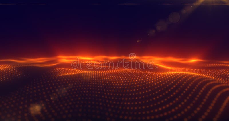 Abstract Orange Energy Surface with Magic Waves of Particles and Points ...