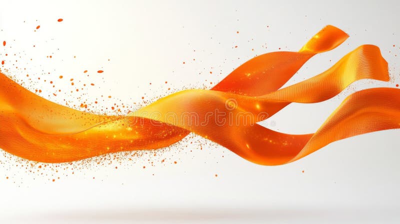 Abstract Orange Fabric Waves with Glittering Particles Stock ...