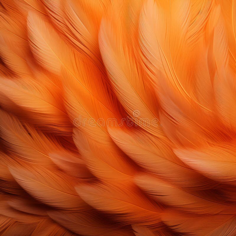 Abstract Orange Feathers: Stunning Art Patterns with Delicate Cool Mist Stock Illustration ...