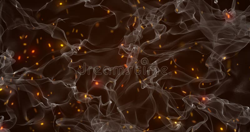 Abstract Orange Fiery Smoke Transparent with Waves and Sparks Stock ...