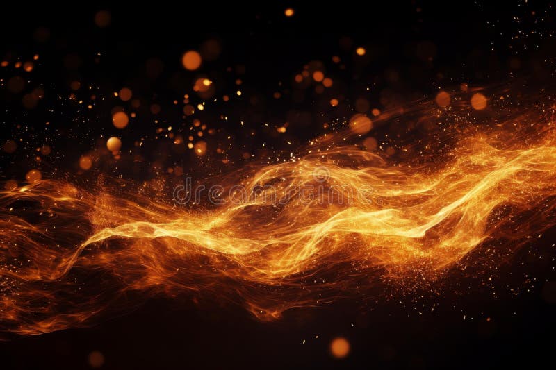Abstract Orange Fire Background with Bokeh Effect Stock Photo - Image ...