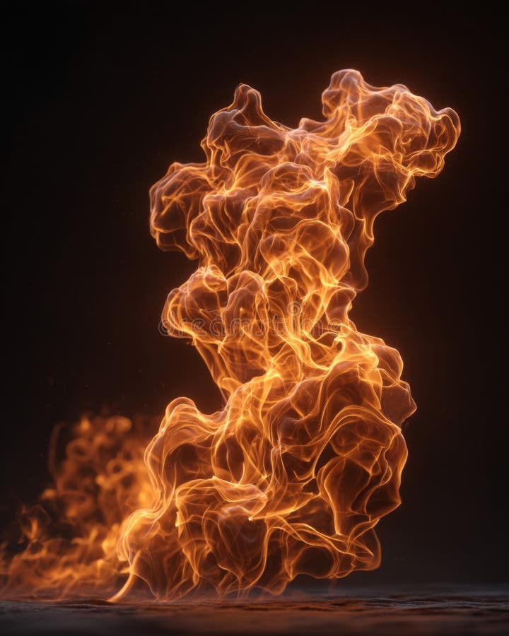 Abstract Orange Fire Flame Digital Art Stock Illustration ...