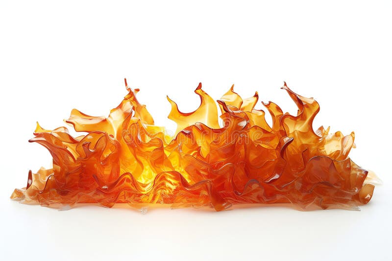Abstract of Orange Fire Flame Isolated on White Background Stock ...