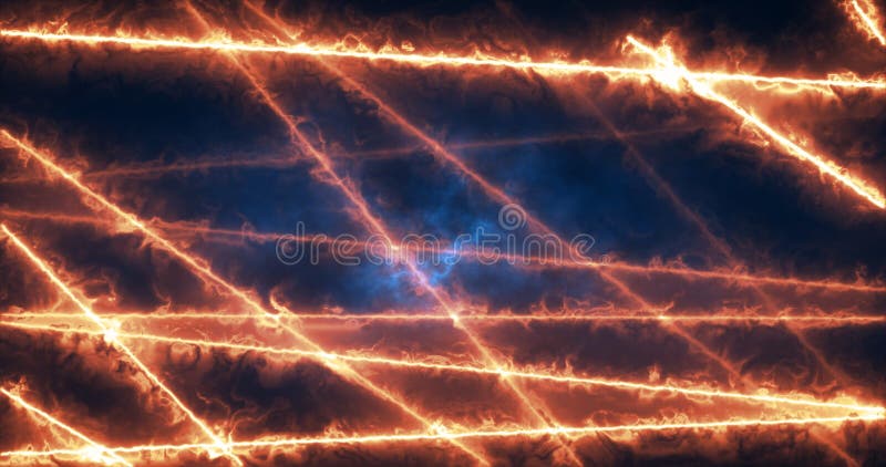 Abstract Orange Fire Neon Energy Lines Magical Glowing Stock ...