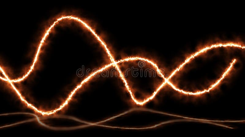 Abstract Orange Fire Neon Energy Lines Magical Glowing Background ...
