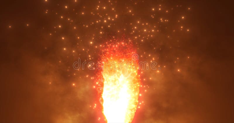Abstract Orange Flame, Bonfire Glowing with Bright Fire on a Dark ...