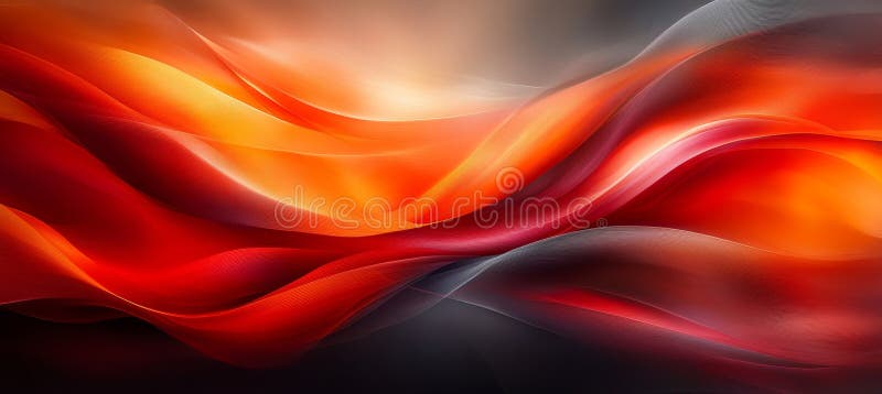 Abstract Orange Flowing Light Trails, Converging Lines, Background ...