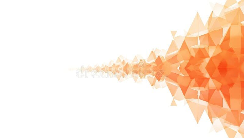 Abstract Orange Geometric Shapes Fading into the Distance on a White ...