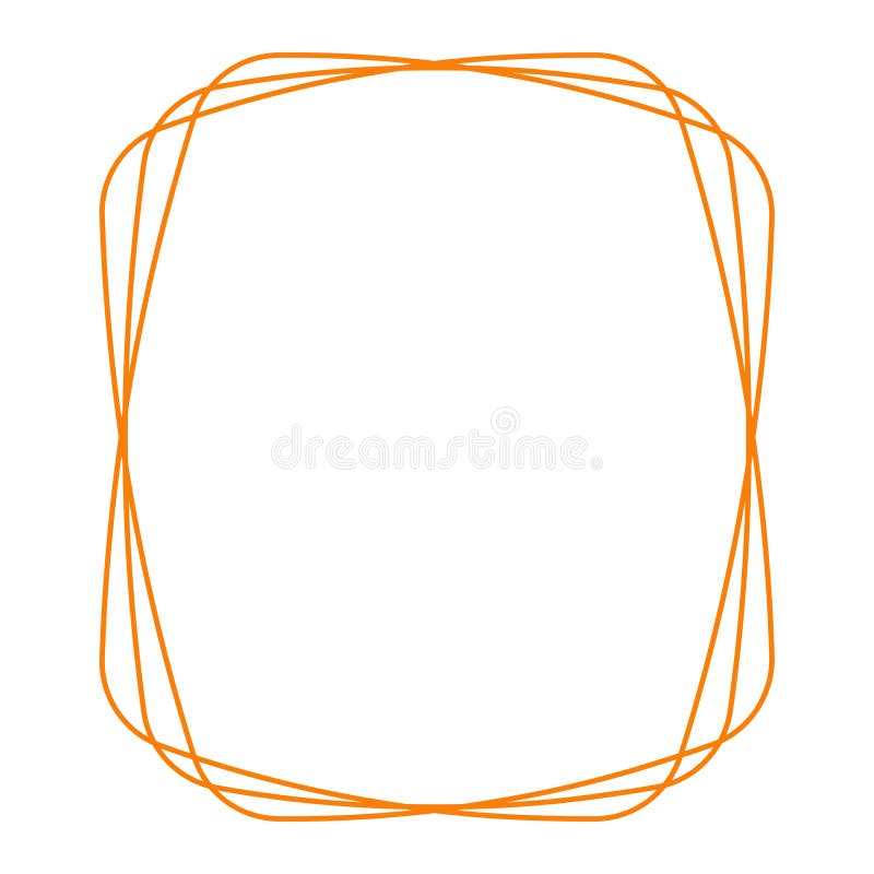 Abstract Orange Geometric Frame Background with Rounded Intersecting ...