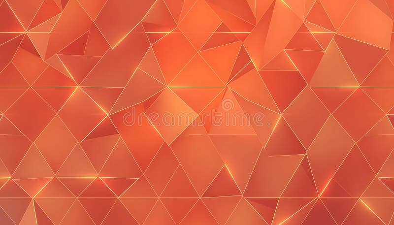 Abstract Orange Geometric LowPoly Background Glowing Triangles Modern ...
