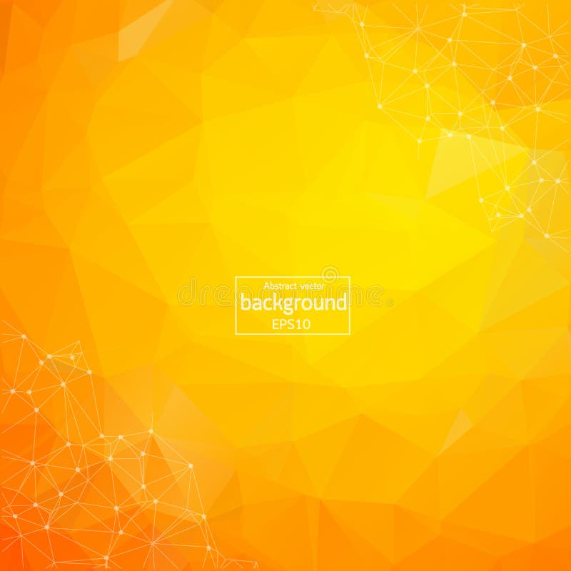 Abstract Orange Geometric Polygonal Background Molecule and ...