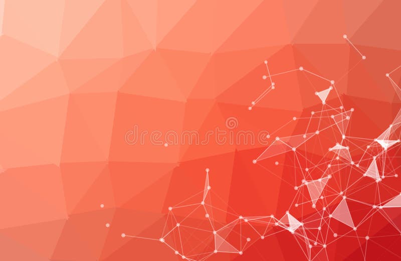 Abstract Orange Geometric Polygonal Background Molecule and ...