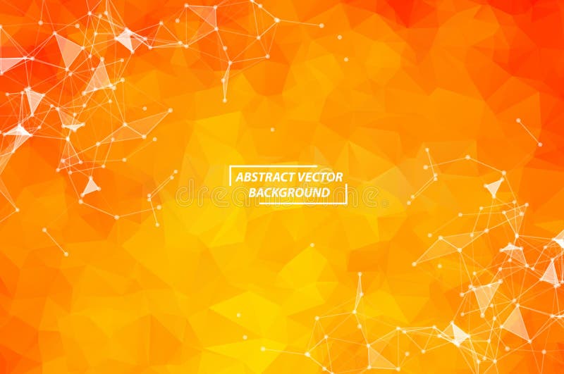 Abstract Orange Geometric Polygonal Background Molecule and ...
