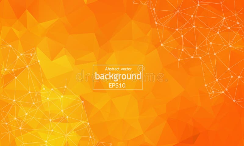 Abstract Orange Geometric Polygonal Background Molecule and ...