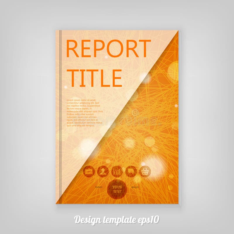 Abstract Orange Geometric Report Cover Design with Triangular St Stock ...
