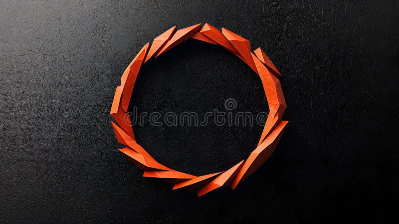 Abstract Orange Geometric Ring on Dark Textured Background Stock ...