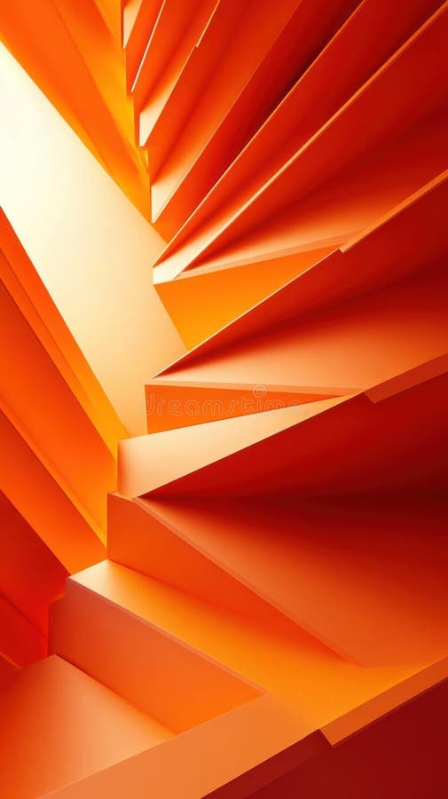 Abstract Orange Geometric Shapes - Modern Minimalist Design Stock ...