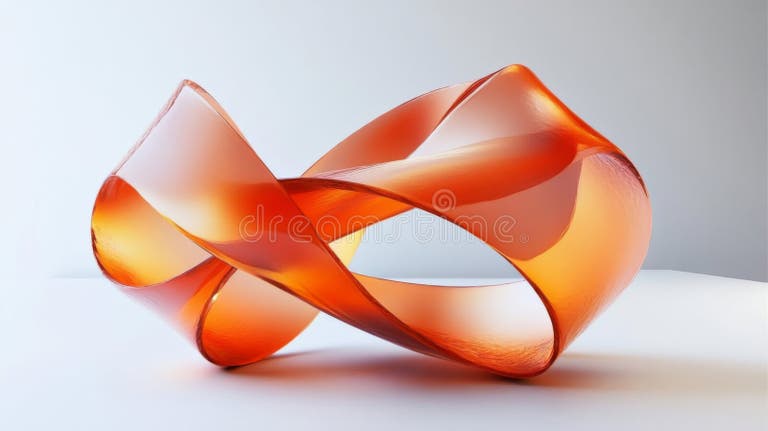 Abstract Orange Glass Sculpture Infinite Loop Design Stock Illustration ...