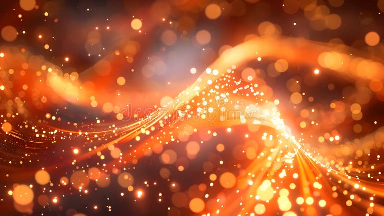 Abstract Orange Glow Background: Shimmering Lights Stock Illustration ...
