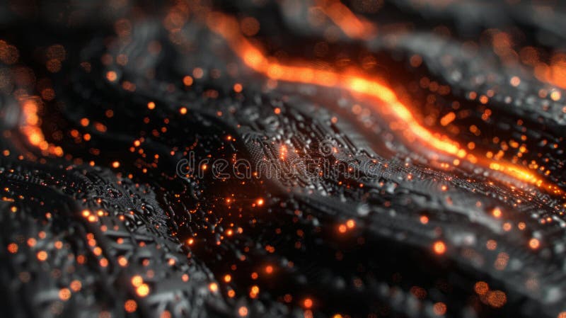 Abstract Orange Glow Network - Data, Technology Concept Stock ...