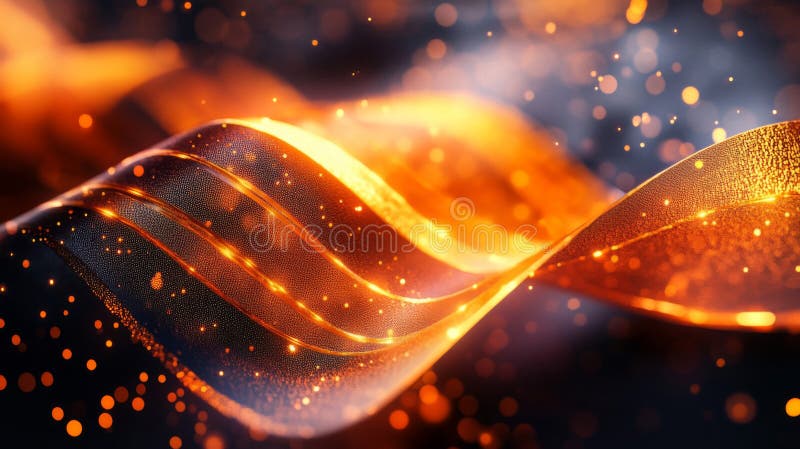 Abstract Orange Glowing Wave Pattern Design Stock Illustration ...
