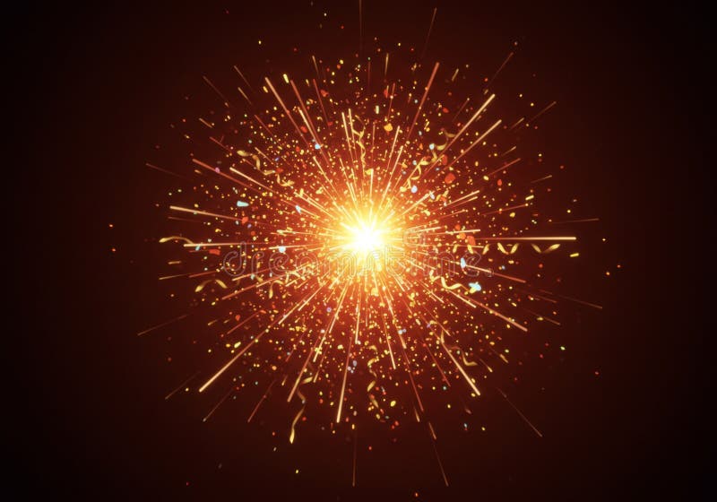 Rat with Fireworks Explosion for the New Year Stock Illustration ...