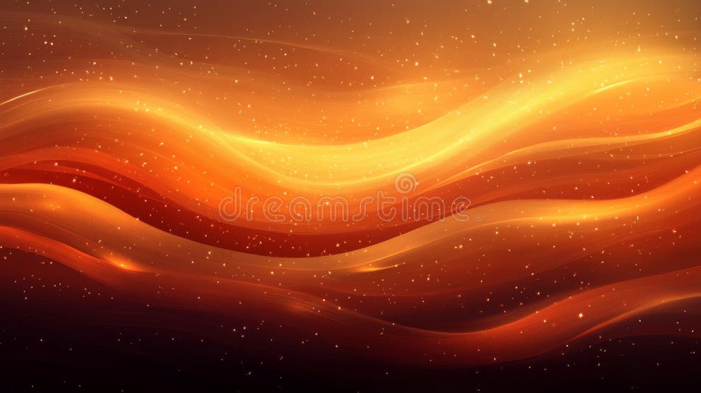 Abstract Orange and Gold Glowing Waves Background Stock Illustration ...