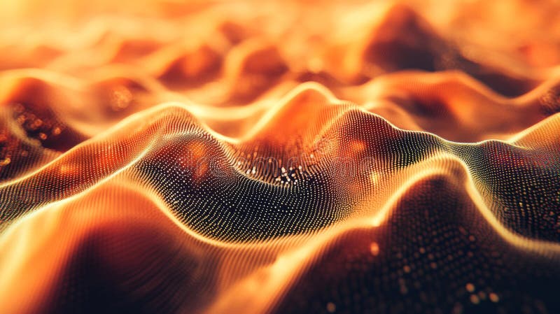 Abstract Orange and Gold Particle Wave Background Stock Illustration ...