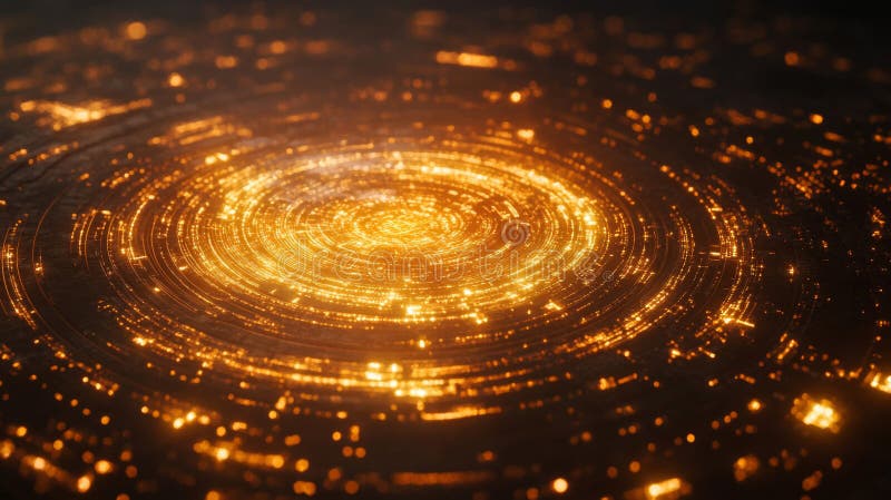 Abstract Orange and Gold Spiral Lights Background Stock Illustration ...