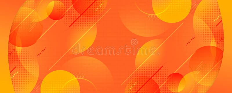 Abstract Orange Gradient Background with Geometric and Circular ...