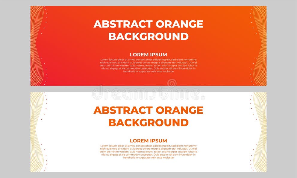 Abstract Orange Gradient Banner Template Stock Vector - Illustration of ...