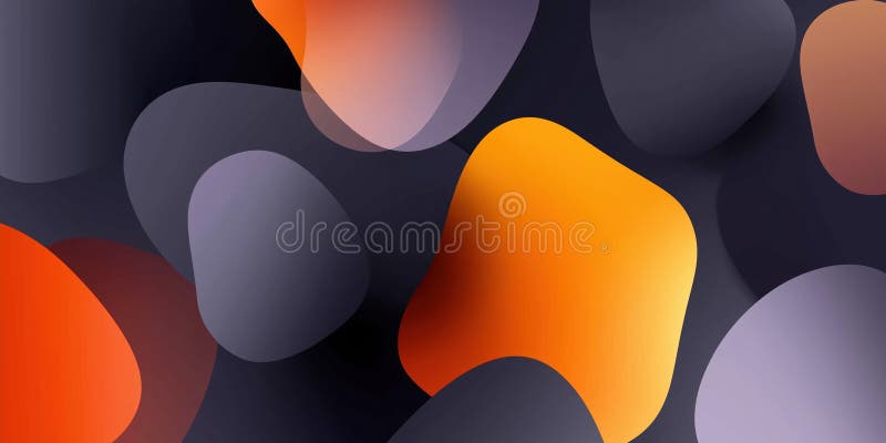 Abstract Orange and Gray Blobs. Modern Fluid Background with Gradient ...