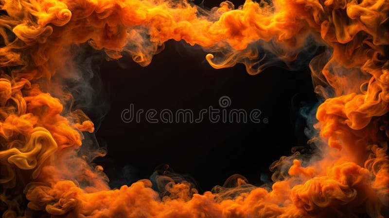 Abstract Orange and Gray Smoke Frame for Design Projects. Generative AI ...