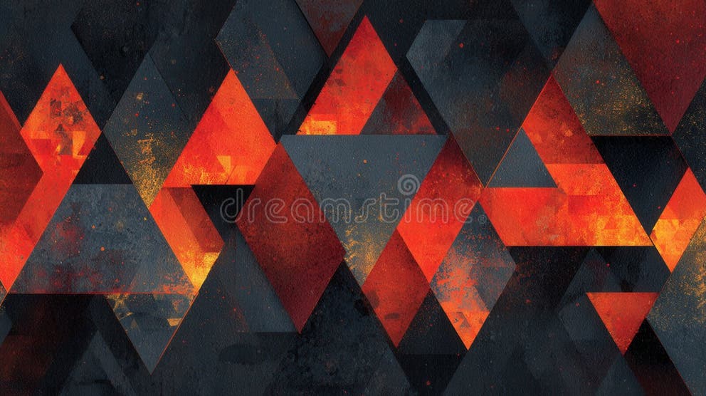 Abstract Orange and Gray Triangles Stock Illustration - Illustration of ...
