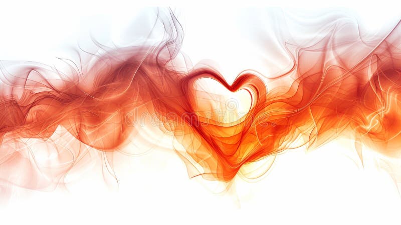 Abstract Orange Heart Shape within Swirling Wave Patterns Stock Photo ...