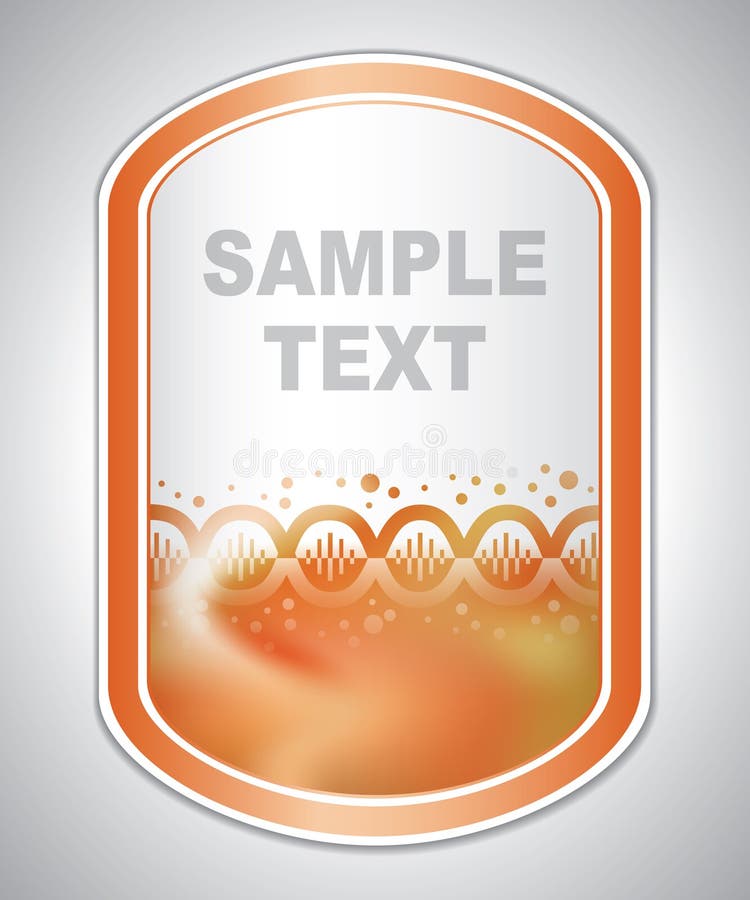 Abstract Orange Laboratory Label Stock Vector - Illustration of genetic ...