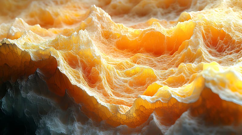 Abstract Orange Landscape, Textured Surface, Glowing Background ...